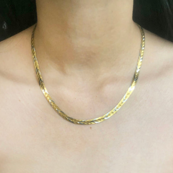 Bicolour Braided Flat Chains M501 - Autium Jewels